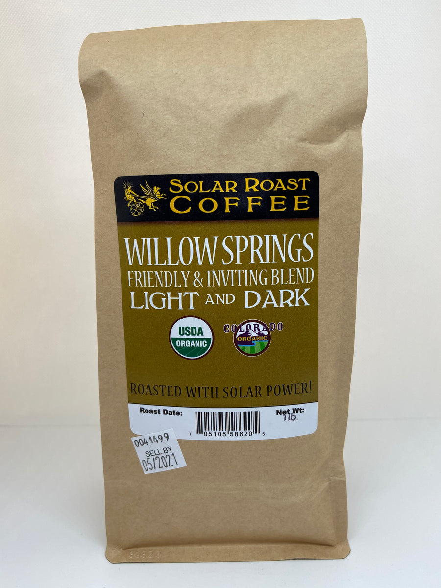 Solar Roast Organic Willow Springs Blend - Dark/Light Roast – Solar ...